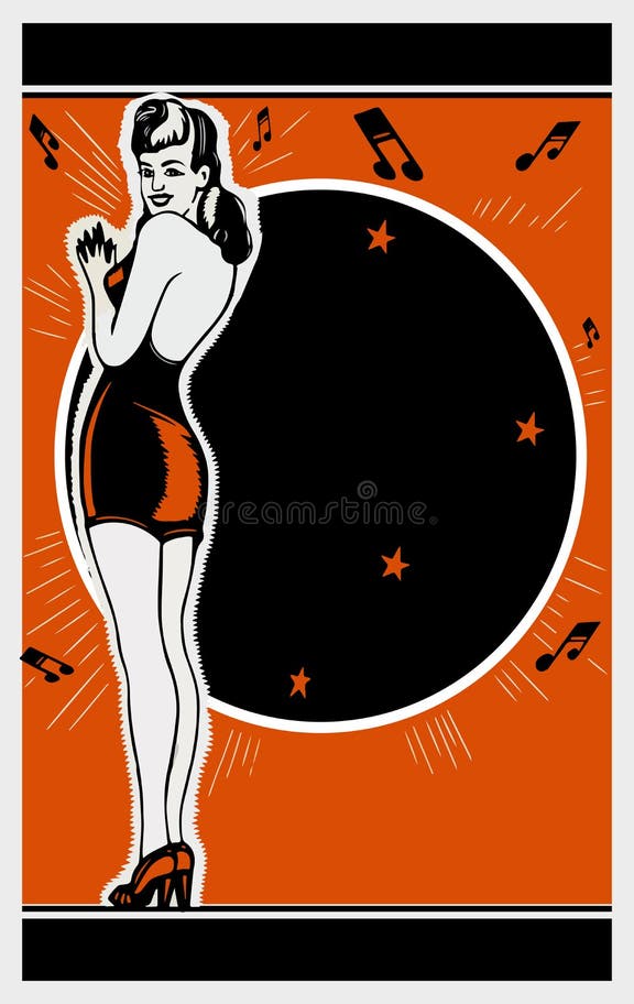 Pinup Girl Poster Template. Stock Vector - Illustration of text, girl ...