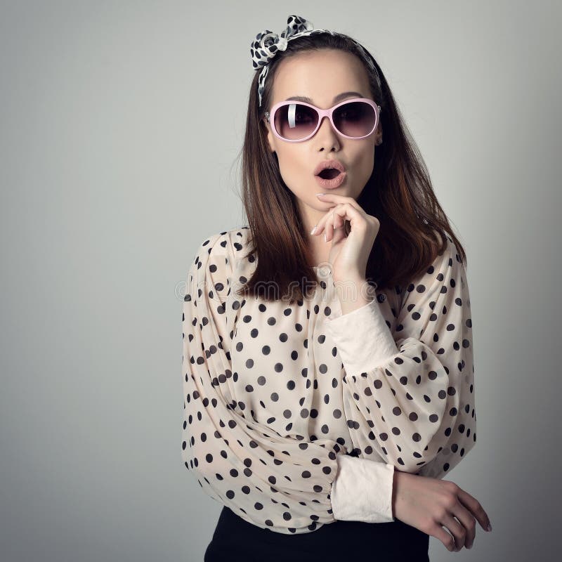 Pinup Girl Vintage Portrait Of Young Attractive Woman In Retro Style