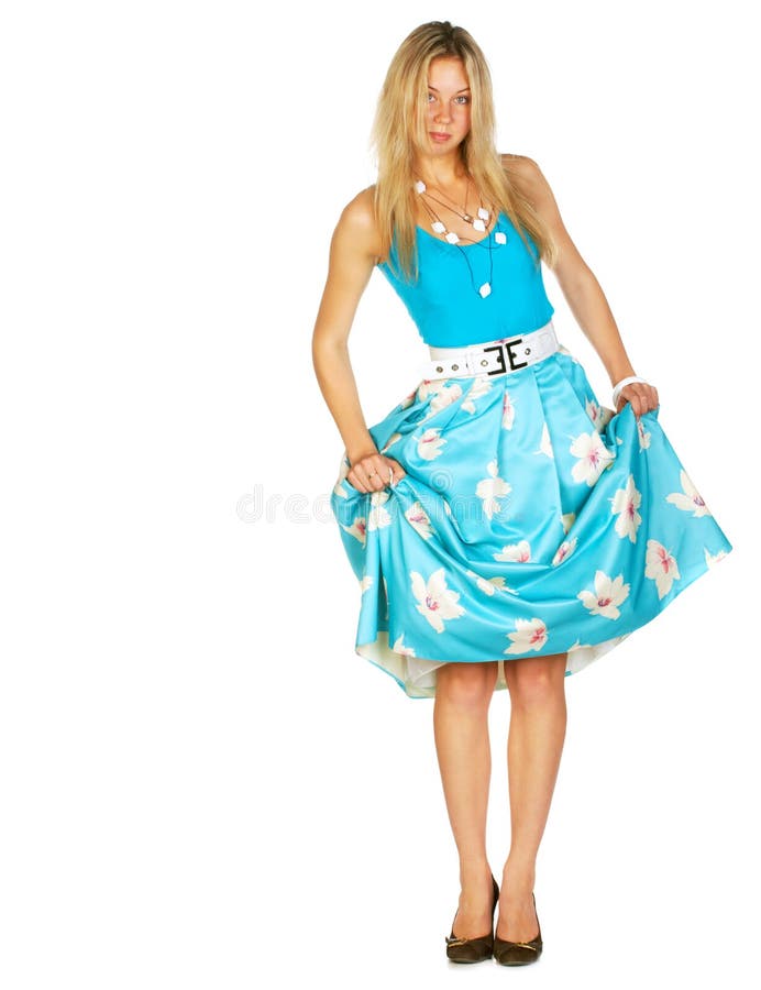 Pinup Mädchen Zog Ihren Rock Hoch Stockbild - Bild von leistung ...