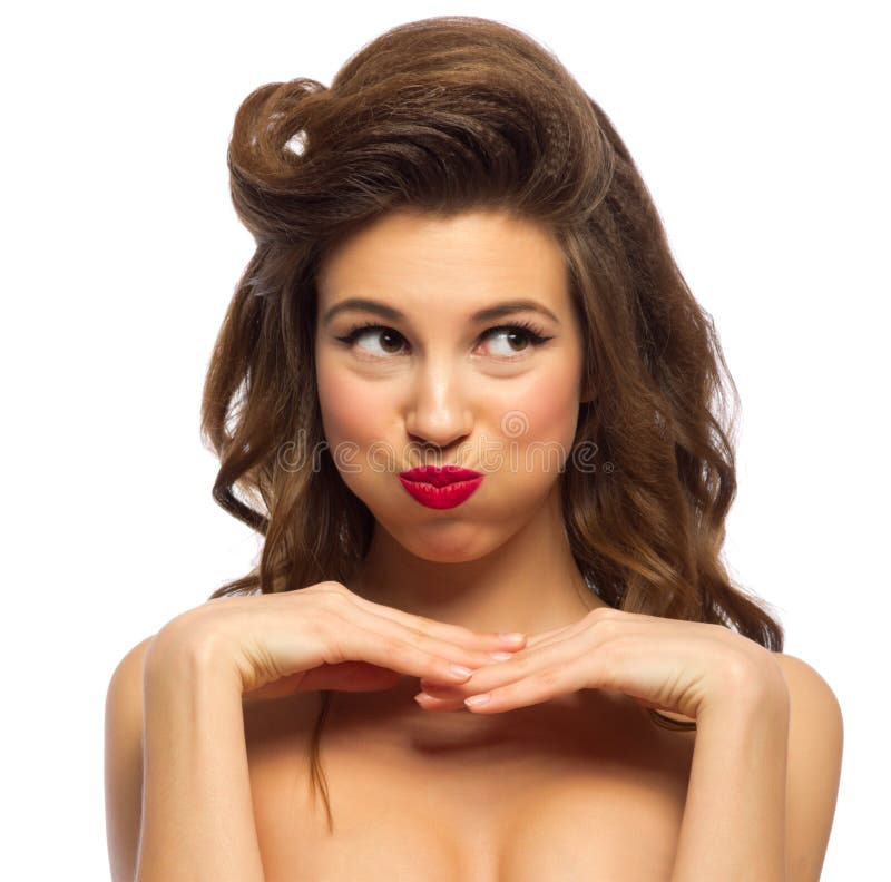 Pinup Portrait of Young Girl Stock Image - Image of body, closeup: 79165601