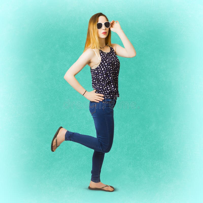 Pinup Women In Blue Jeans Stock Image Image Of Pinups 269801081