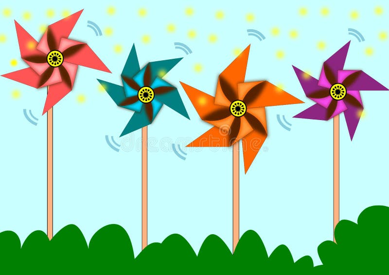 Pinwheel stock illustration. Illustration of play, border - 44886090