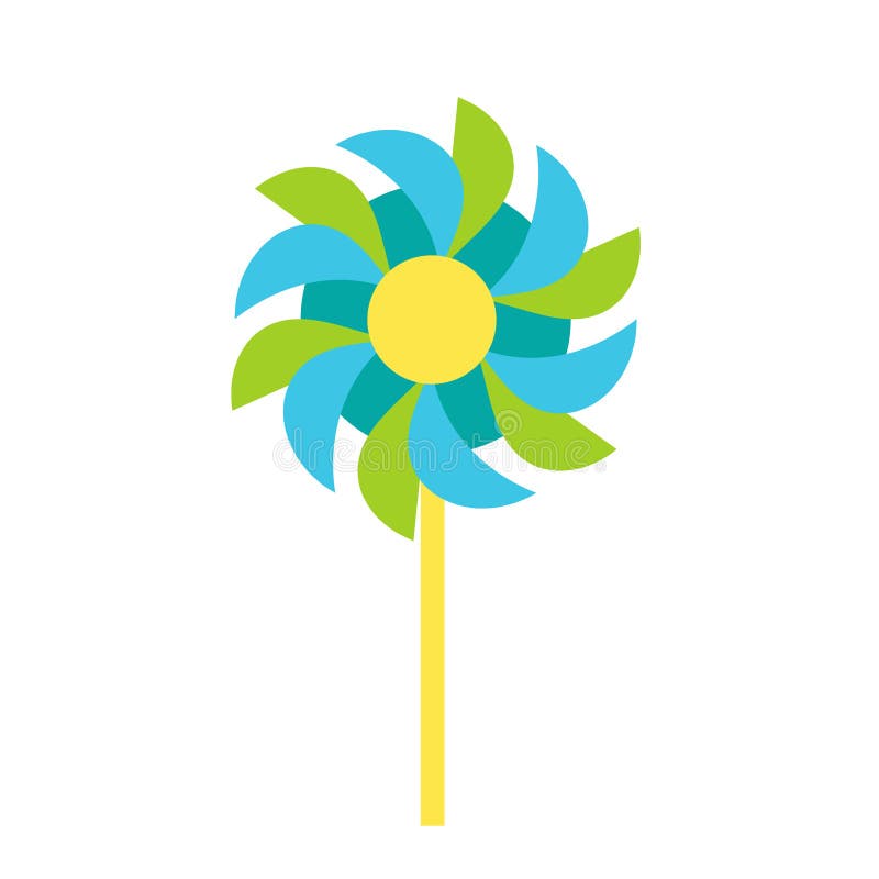 Pinwheel Garden Paper Windmill Toy Icon. Vector Illustration Stock ...