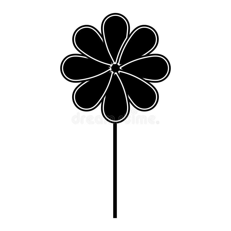 Pinwheel Silhouette. Black and White Icon Design Elements on Isolated ...