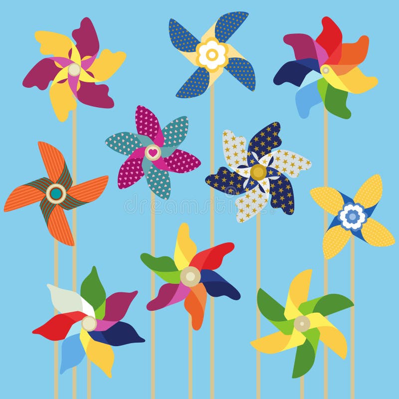 Pinwheels stock vector. Illustration of wind, object - 55818290