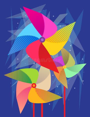 Blue Pinwheels Stock Illustrations – 260 Blue Pinwheels Stock ...