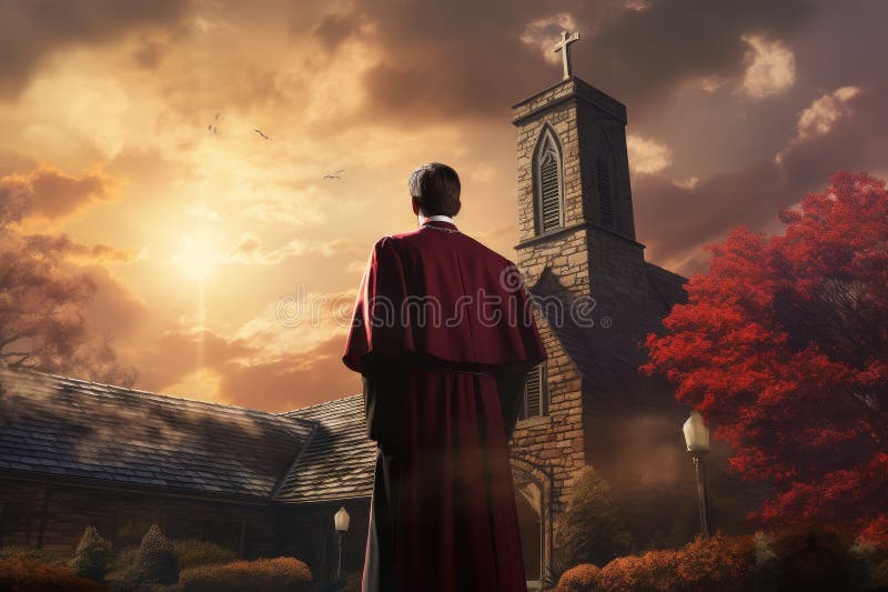 Pious Bishop Man Church. Generate AI Stock Image - Image of bible ...