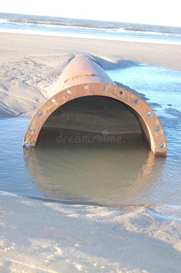 Pipe at the beach stock image. Image of beach, kijkduin - 24834469