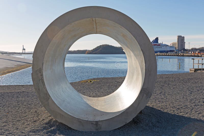 Pipe at Beach stock image. Image of norway, round, oslo - 194679193