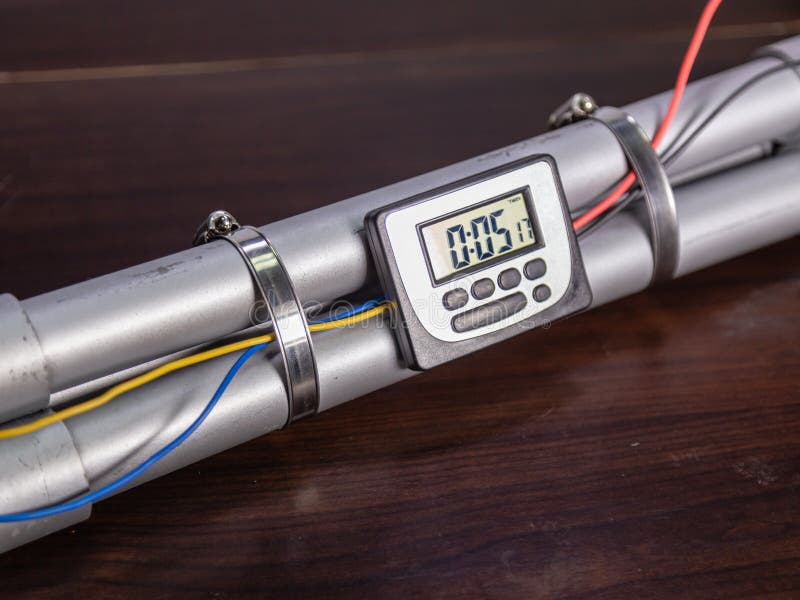 Timebomb made of dynamite stock photo. Image of terrorism - 27808370