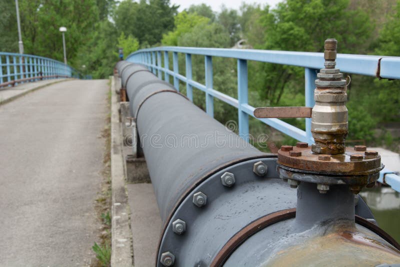 Pipe on a bridge stock image. Image of blury, pipes, vent - 71152947