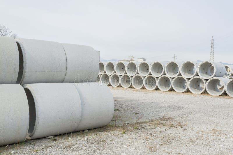 Pipe of Cement for the Building Trade Stock Photo - Image of pile ...
