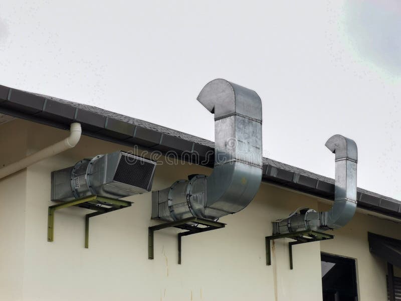Pipe Chimney on the Outside Wall of Restaurant Kitchen. Stock Image ...
