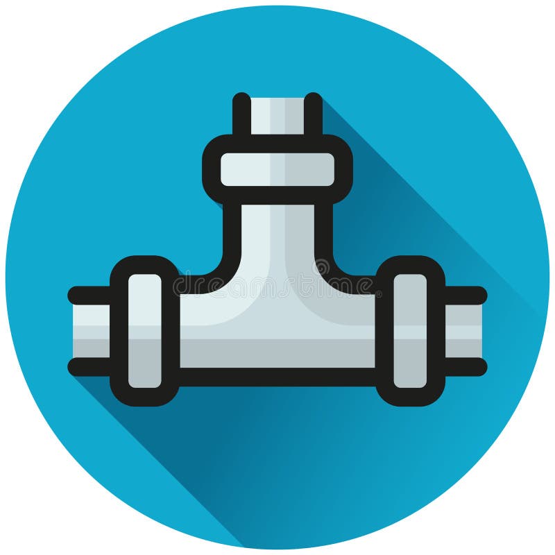 Water Pipe Icons with Long Shadow Stock Vector - Illustration of symbol ...