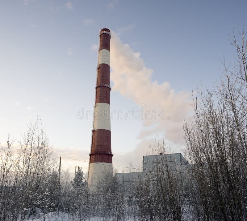 Pipe City Boiler House with Smoke Coming . Stock Photo - Image of ...