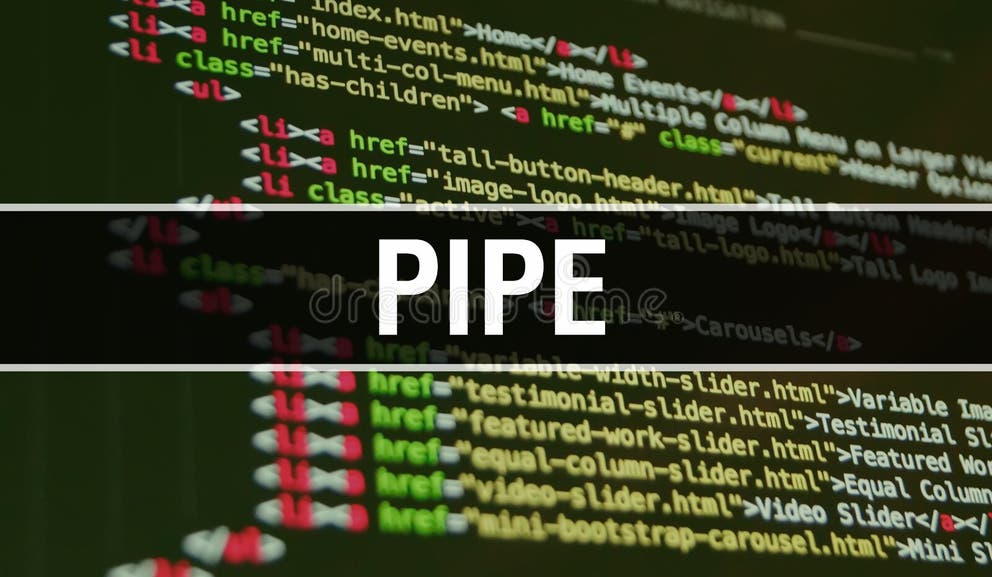 Pipe Concept Illustration Using Code for Developing Programs and App ...