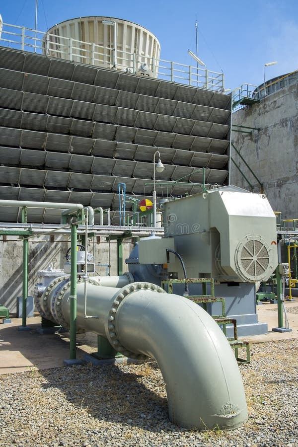 Pipe and Cooling Tower stock image. Image of electric - 31368371