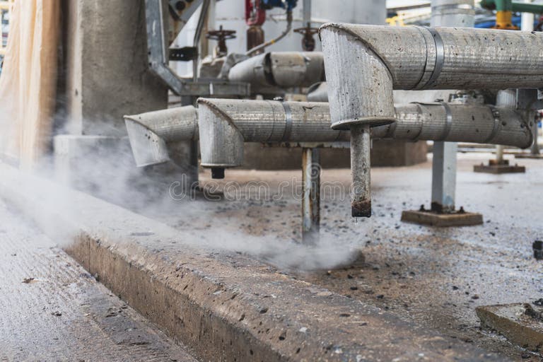 Pipe is covered in steam stock image. Image of steam - 384989277