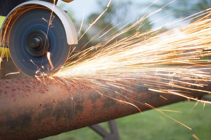 Pipe cutting stock photo. Image of grinder, power, machinist - 53524324