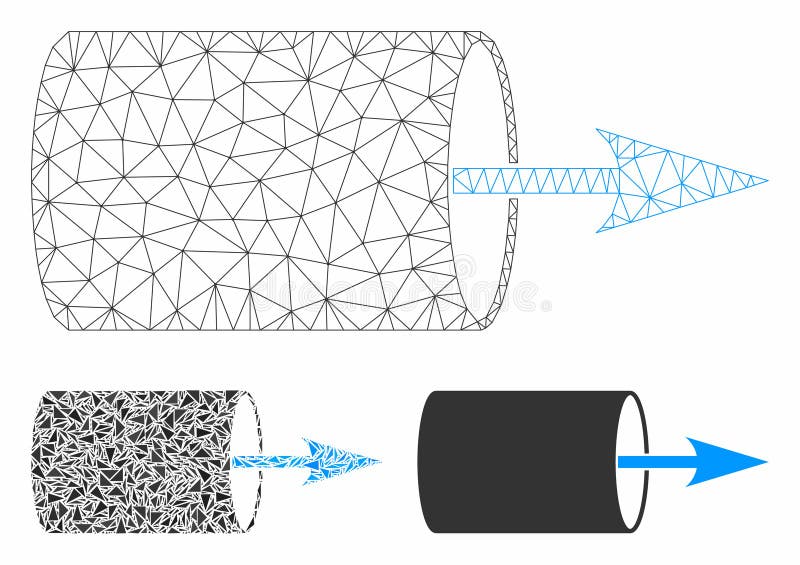 Pipe Direction Vector Mesh 2D Model and Triangle Mosaic Icon Stock ...