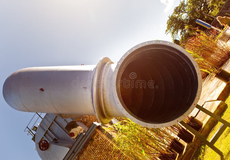 Pipe at Distillation Factory. Stock Image - Image of blue, grass: 41235835