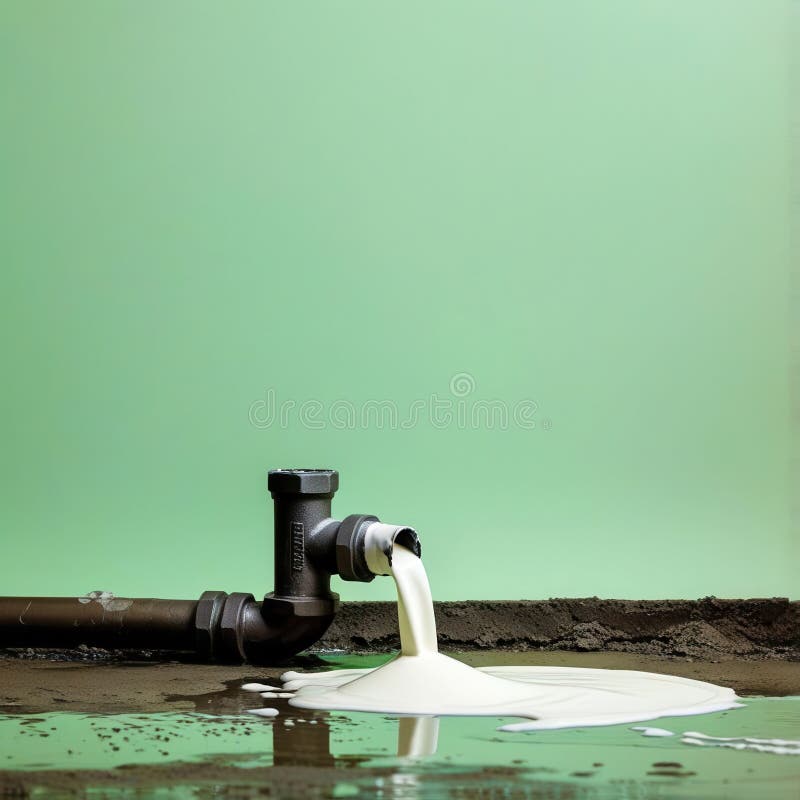 Pipe is dripping milk stock image. Image of waste, milk - 392969175
