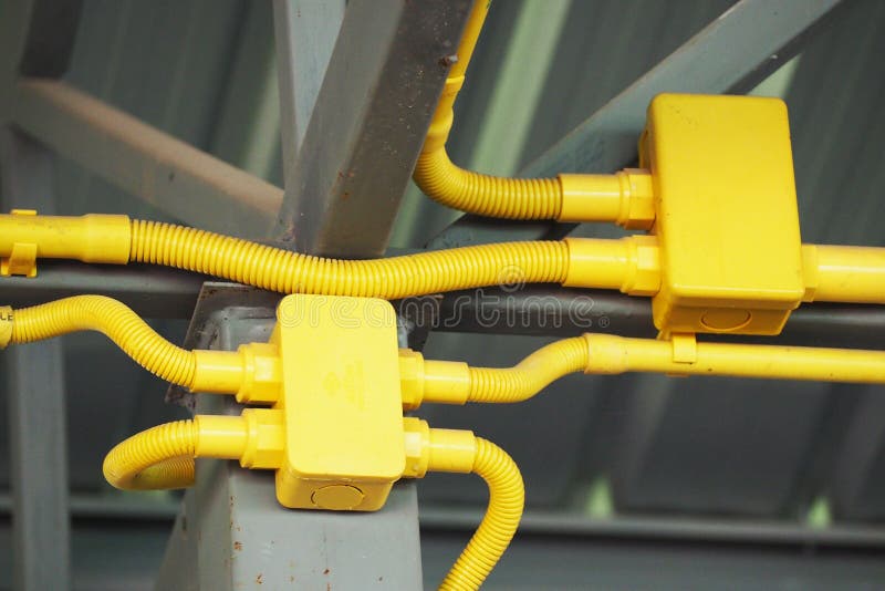 Pipe of Electricity Line on Ceiling Stock Photo - Image of line ...