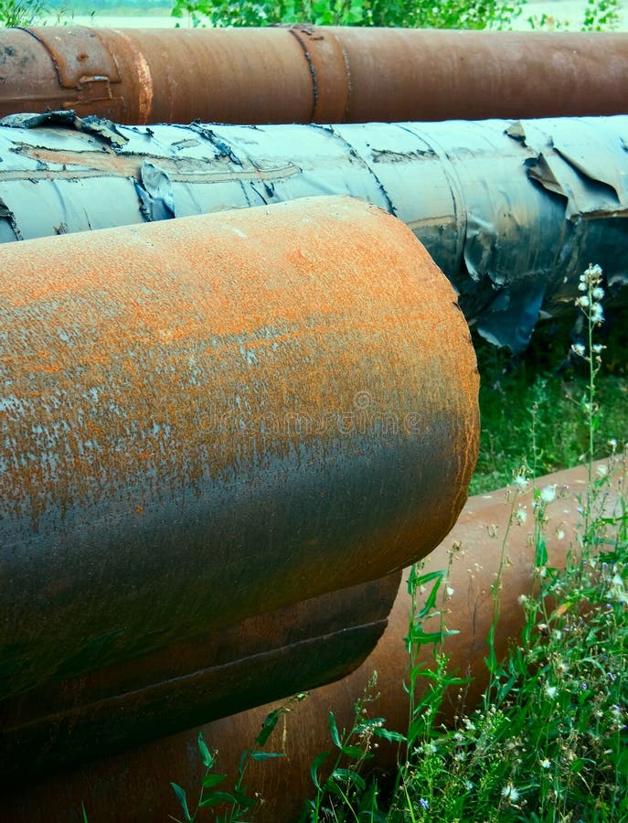 Pipe Engineering Construction on Sand Stock Image - Image of pipe ...