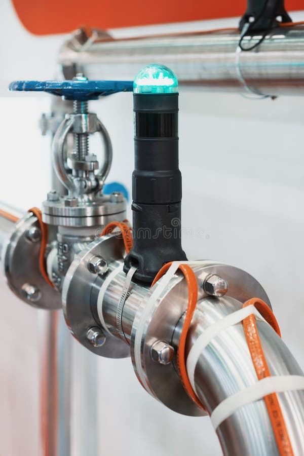 Pipe Equipped with a Heating System. Electrical Tape Heater Stock Photo ...