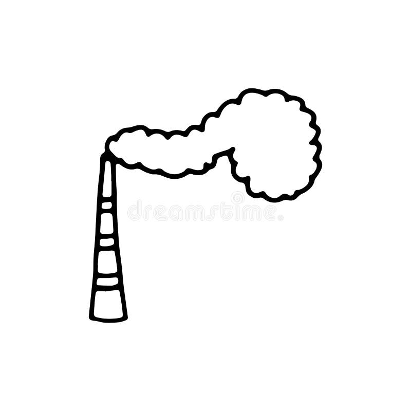 Pipe Factory Production Icon. Hand Drawing Object in Isolation Stock ...