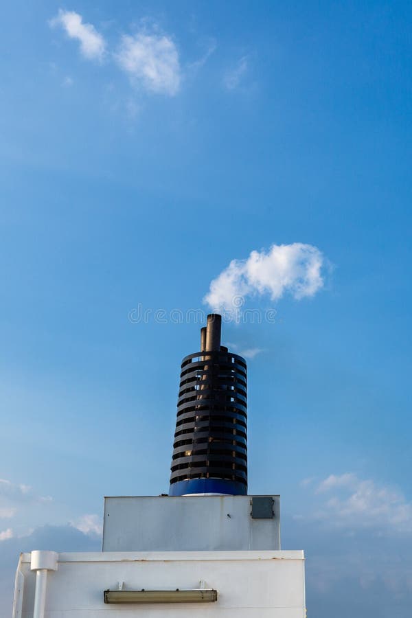 Ferry pipe and clouds stock image. Image of dirty, emission - 124817147