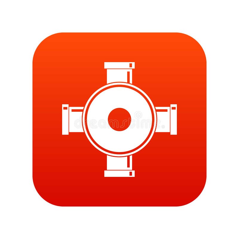 Pipe Fitting Icon Digital Red Stock Vector - Illustration of pieces ...