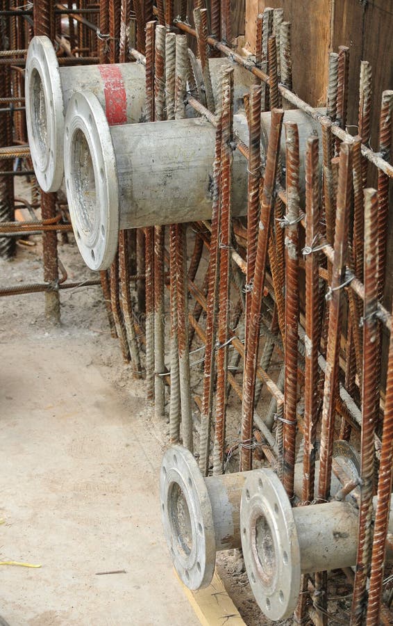 Pipe Flanges for Water Tank Install before the Concreting Work ...