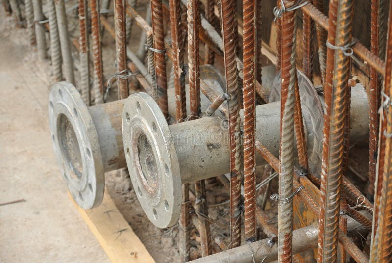 Pipe Flanges for Water Tank Install before the Concreting Work ...