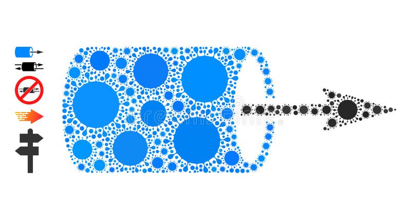 Pipe Flow Direction Icon - Bacterium Composition and Bonus Icons Stock ...