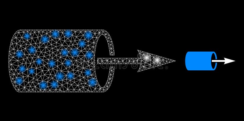 Pipe Flow Direction Icon - Polygonal Mesh with Sparkles Stock Vector ...