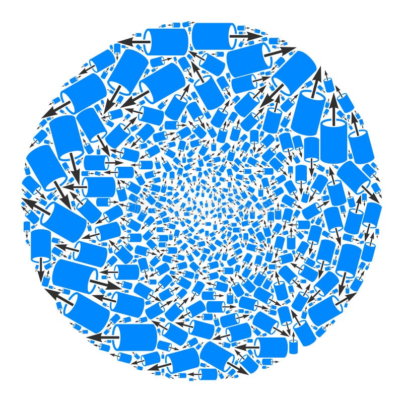 Pipe Flow Direction Icon Round Bubble Collage Stock Vector ...