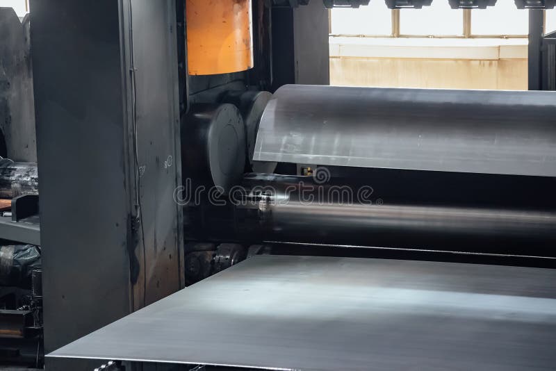 Pipe Formation by Using Roll Bending Machine, Close Up Stock Photo ...