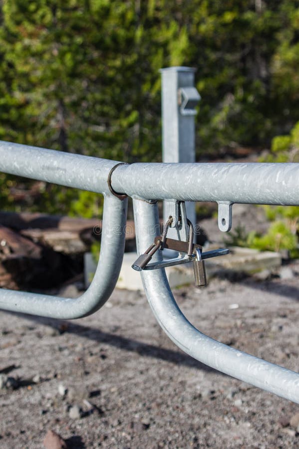 Pipe Gate with Locks Closing Access Stock Image - Image of gate ...