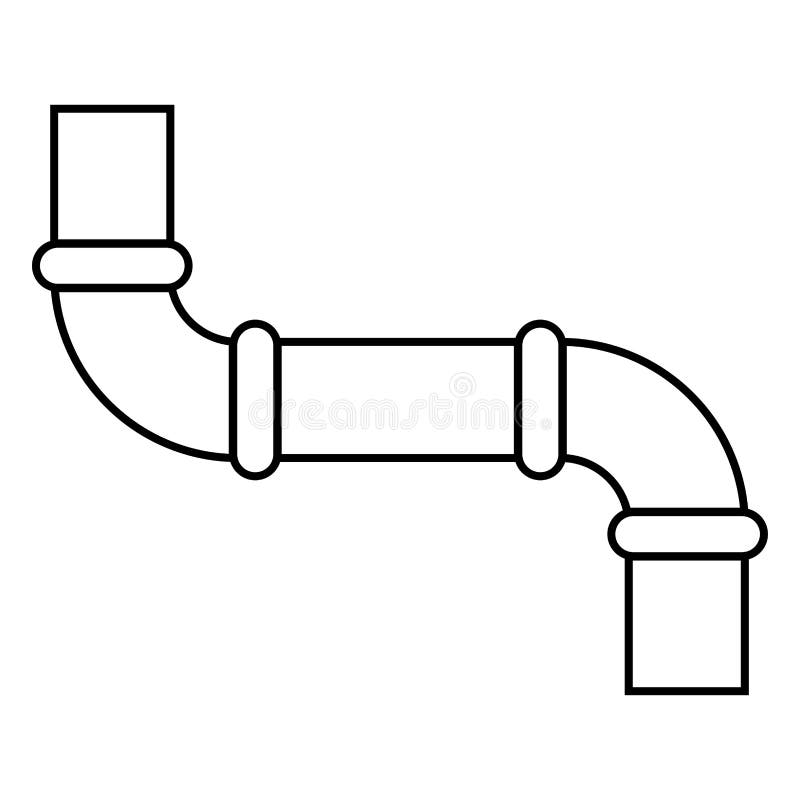 Pipe Icon Black Color Illustration Flat Style Simple Image Stock Vector - Illustration of system ...
