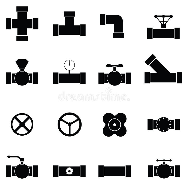 Pipe icon set stock vector. Illustration of steel, system - 102684276