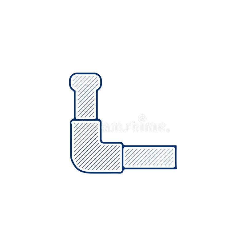 Pipe Icon. Water Pipe Line Icon. Pipe Linear Hand Drawn Pen Style Line ...