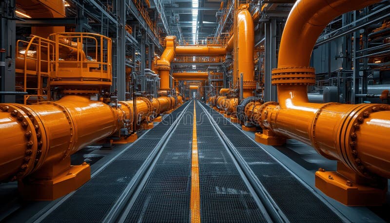 Pipe Installation at an Industrial Site Showcasing Key Infrastructure ...