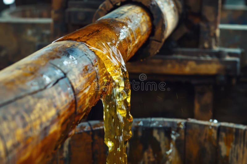 A Pipe Leaking Oil, Potential Environmental Hazard Stock Image - Image ...