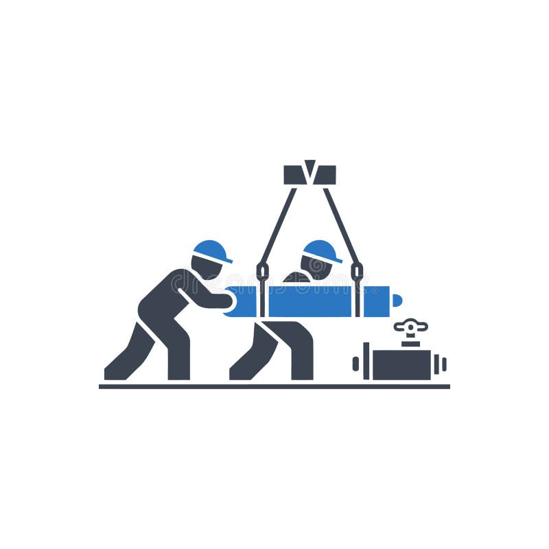 Pipe Lifting Icon stock illustration. Illustration of plumbing - 373152156