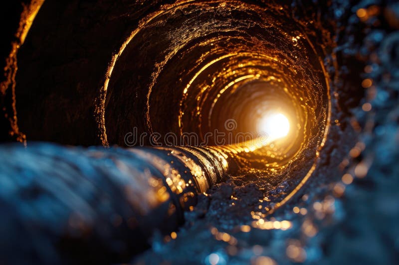 A Pipe with a Light Shining at the End. Ideal for Illustrating Concepts ...