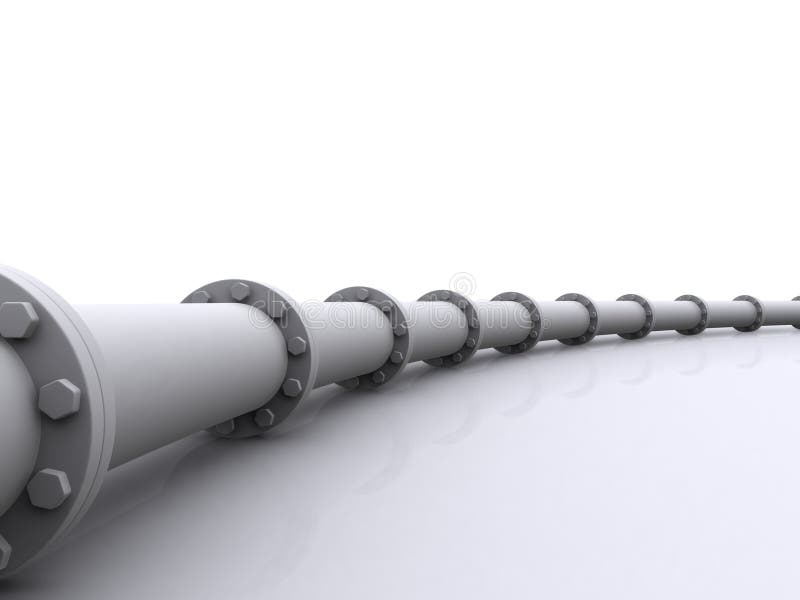 Pipe line 3d stock illustration. Illustration of steel - 14165542