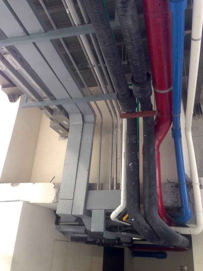 Pipe Line in Construction Building Stock Image - Image of structure ...