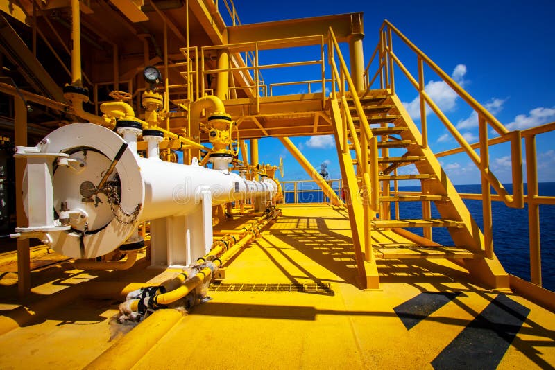 Pipe Line Gas And Structure Of Offshore Platform Stock Image - Image of ...