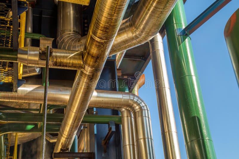 Pipe Line Production Factory Stock Image - Image of abstract, pipeline ...